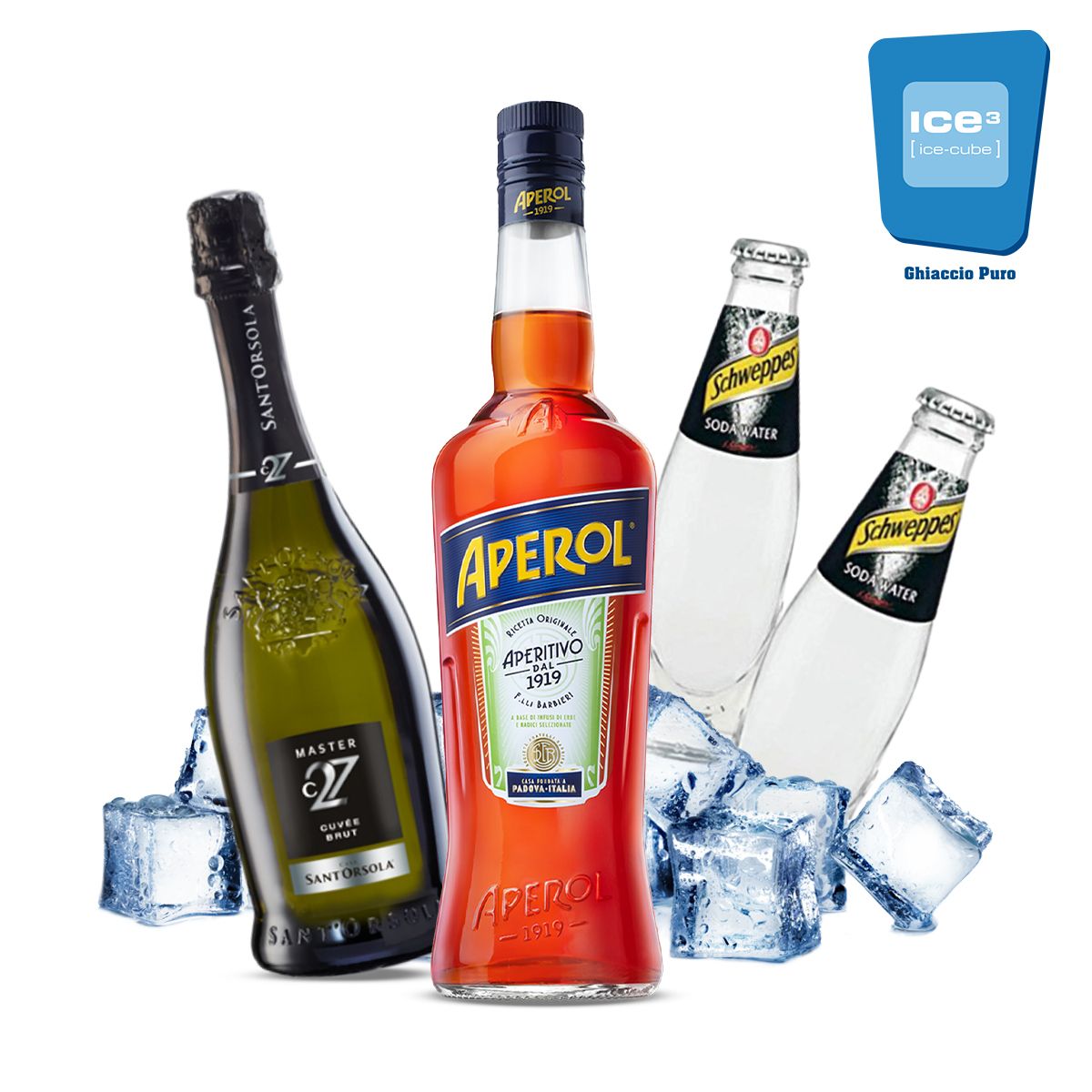 Aperol - Spritz Cocktail Kit - per 10 persone - con anche il ghiaccio